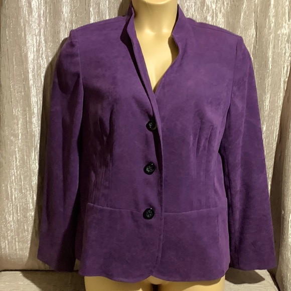 JM Collection | Jackets & Coats | Jm Collection Blazer Jacket Purple 4 ...